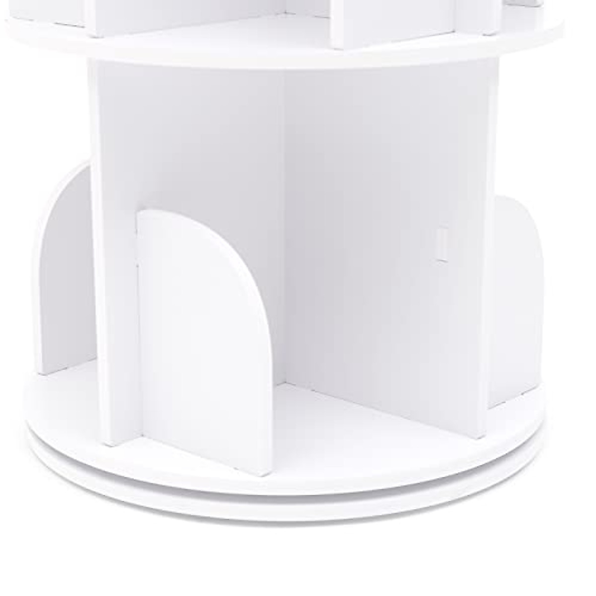 CeRaBuRET White 360° Rotating Bookshelf, 4 Tier Stackable Tall Bookshelf Bookcase with Storage Shelves Floor Standing Bookshelf Display for Living Room, Bedroom and Office, 15.7 * 15.7 * 46.5in
