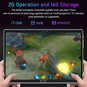 pstuiky Hd 10.0-inch Tablet Computer 8-core Android 5.1 Ultra-Thin Screen Face-Recognition Learning Small Game Video Office Tablet Supports Sim Communication Function 4000mAh Battery (Blue)