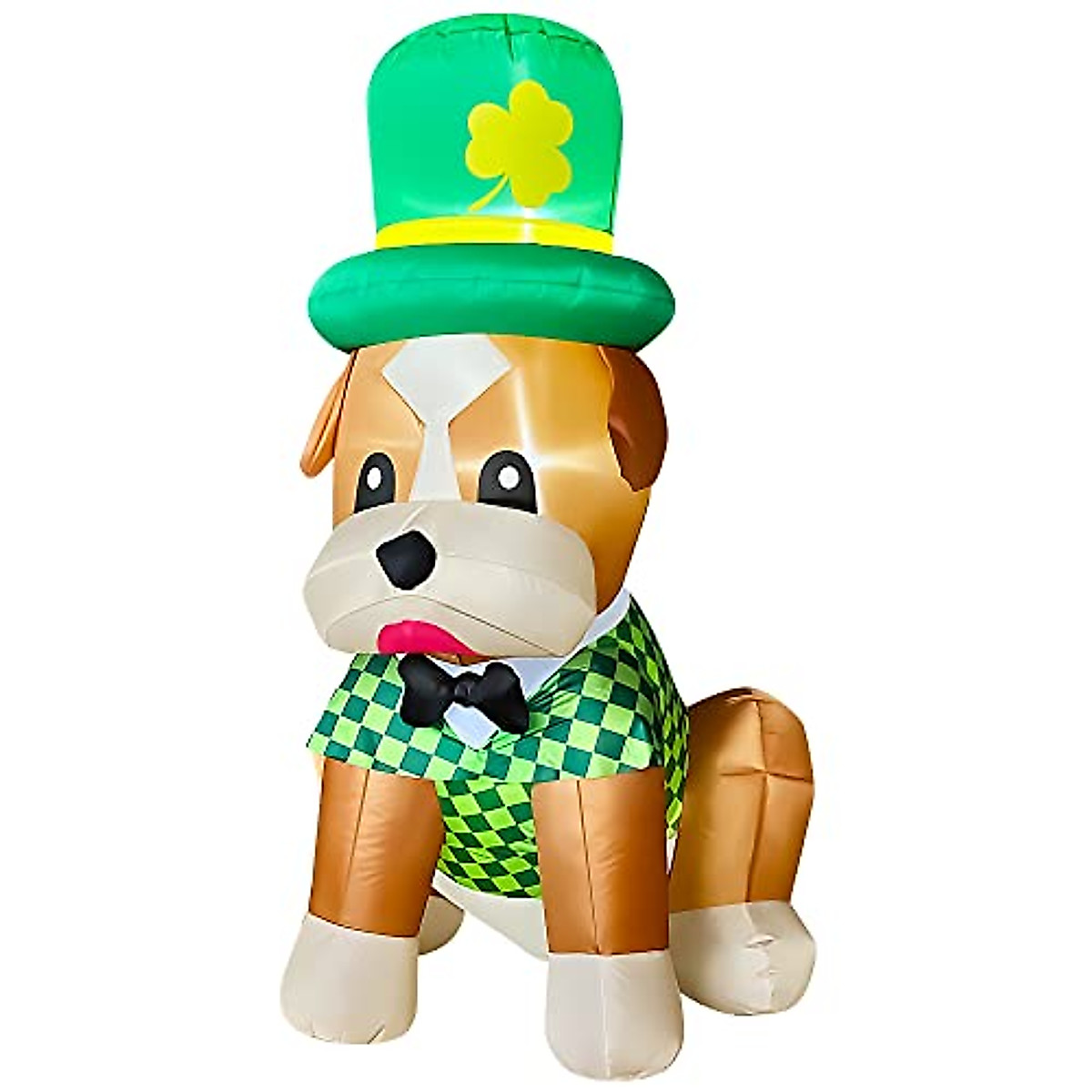 SEASONBLOW 5 Ft LED Light Up Inflatable St. Patrick's Day Bulldog Shar Pei Dog Decoration for Home Yard Lawn Garden Indoor Outdoor