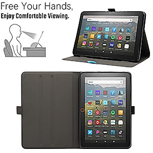Viclowlpfe All-New Amazon Fire 7 Tablet Case, Fire Tablet 7 Case (Compatible with 12th Generation, 2022 Release), Slim Fit Lightweight Leather Smart Case with Auto Wake/Sleep, Streak