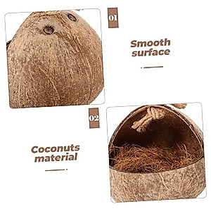 balacoo Coconut Shell nest Parrot Hammock Hamster Hammock Suspending Bird Hammock Bird House Parrot Supply Bird Coco Swing Parrot Sleeping Hammock Bird Sleeping Nest The Bird's nest Bed