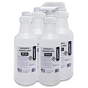 Isopropyl Alcohol 99.5% - 4 x 1000 ml (More Than 1 Gallon) Made in The USA - Includes a Trigger Sprayer