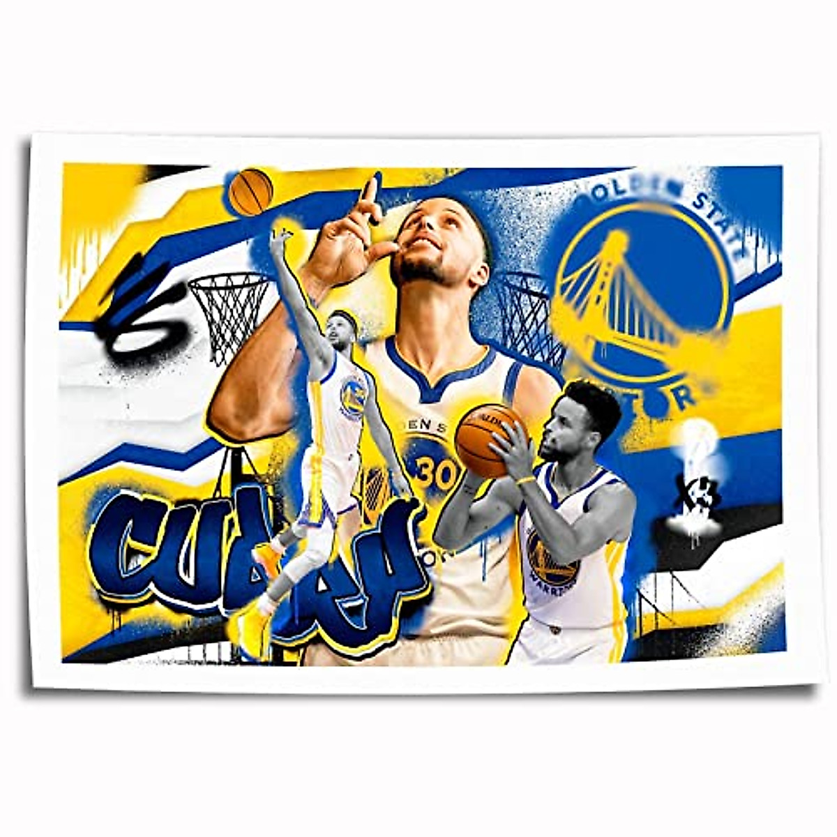 Stephen Curry Poster Basketball Posters 2022 Super Star Poster Canvas Wall Art Decoration for Living Room NOUCAN (16x24 No Framed,A)