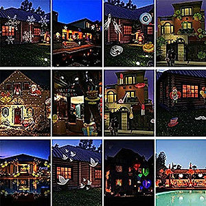 Aipande Blizzard Snow Projection Lamp, Christmas Projection Lamp, Halloween, New Year, Birthday Projection Lamp, 13 Card Projection Lamp