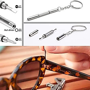 Damanse Eyeglass Repair Kit with Air Chamber Silicone Eyeglass Nose Pads,Screwdriver,Tweezer,Screws,Anti-Slip Ear Grips,Soft Foam Nose Pieces,Adjustable Glasses Strap,Sunglasses Cloth (Transparent)