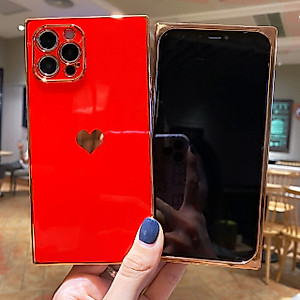 Tzomsze Case for iPhone 13 Pro Max Case,Cute Aesthetic Camera Lens Protection &Electroplate Reinforced Corners TPU Case-White