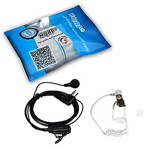 HQRP 2-Pin Headset with Earpiece & Microphone Compatible with Motorola RDV-5100, RDV-2020, RDU-2020, RDU-2080D, RDU-4100, RDU-4160D, RDV-2080D, RDV-5100 + HQRP Sun Meter