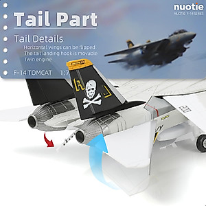 NUOTIE F-14A Tomcat 1/100 Metal Airplane Model Kits with Stand VF-84 Jolly Rogers DieCast Alloy Fighter Model Jet Replica Pre-Build Military Aircraft Collection for Display or Gift