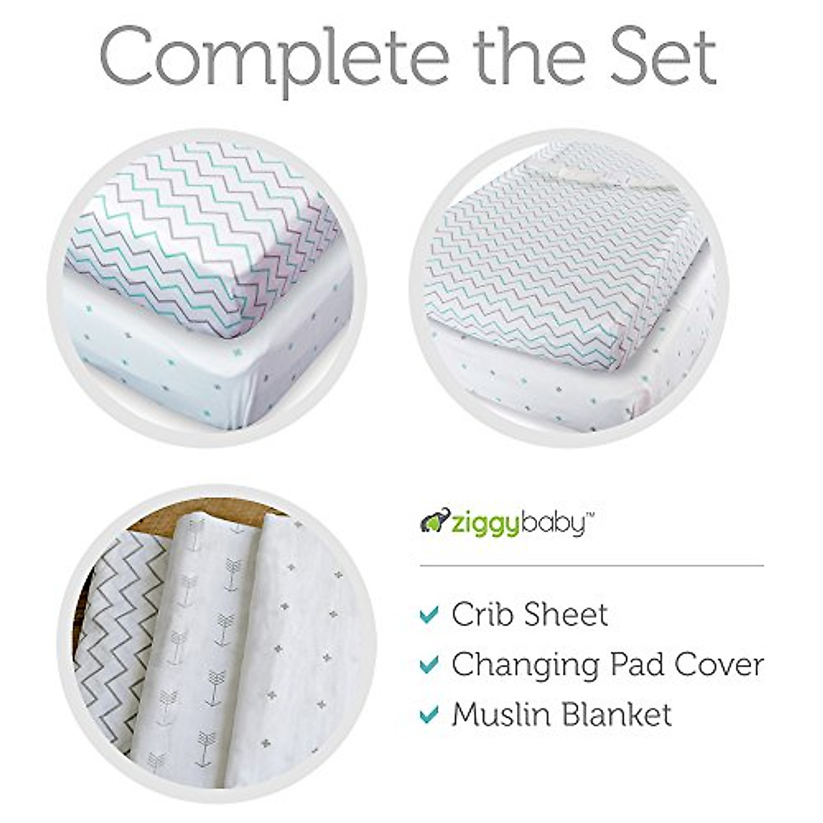 Baby Changing Pad Covers - 2 Pack - for Boys Girls Neutral - Soft Jersey Knit Cotton (Blue/Grey) Baby Changing Table Cover by Ziggy Baby