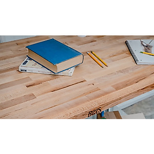 John Boos JNS08 Maple Top Work Table with Galvanized Steel Base and Adjustable Galvanized Lower Shelf, 36"Long x 30" Wide x 1-1/2" Thick