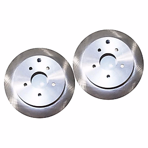 YONSKJAD 2pcs Disc Brake Rotor Set Rear Left Driver and Right Passenger Side Silver Performance Drilled and Slotted for Nissan for Murano 03-07 09-19 for Pathfinder 13-19 for Quest 04-09 11-17