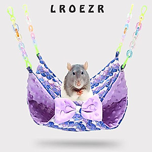 LROEZR Pet Small Animal Hanging Hammock Rat Hamster Squirrel Hanging Bunk Bed Guinea Pig Hammock Cage Toy for Hamster Chinchilla Rat Sugar Glider Parrot Hideout (Style 1)