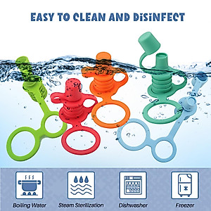 Seeway- No Spill Silicone Bottles Top Spout for Toddlers Kids and Adults, Protects Kids Mouth, BPA Free (Mix - 5 Pack)