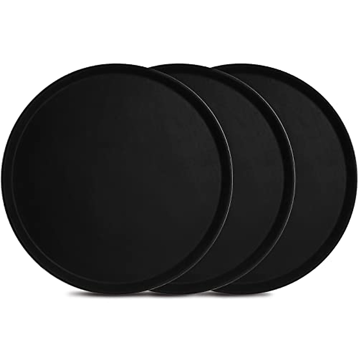 TOPZEA 3 Pack Large Restaurant Serving Tray, 16 Inch Plastic Round Serving Tray, Server Tray Non-Skid Tray Bar Tray Drink Tray Cafeteria Tray Food Serving Tray for Coffee Table, Hotel, Party