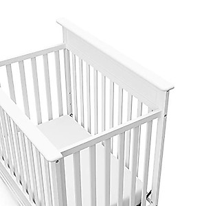 Storkcraft Petal 4-in-1 Convertible Mini Crib (White) – GREENGUARD Gold Certified, Converts to Daybed and Twin-Size Bed, Includes Bonus 2.75-inch Mini Crib Mattress, Mini Crib with Mattress Included