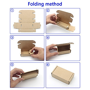 Ellbest 50 Pack Kraft Paper Boxes, Foldable Rectangular Paper Box Packing Box for shipping, Storaging Small items, Brown, 3.62 x 1.98 x 1.02 inches