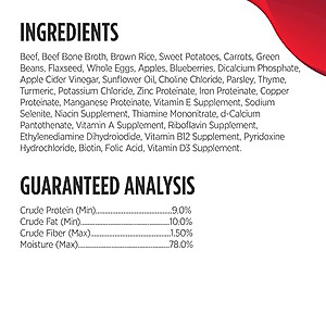 Nulo Gently-Cooked Meals Complete and Balanced Adult Wet Dog Food, Beef & Sweet Potato, 9 Oz (Pack of 8)