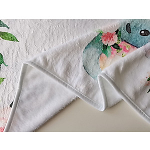 Girl Elephant Baby Monthly Milestone Blanket, Safari Elephant Baby Growth Chart Month Blanket, Watch Me Grow Baby Girl Floral Elephant Nursery Gift for New Moms Baby Shower, Includes Marker (50"x40")