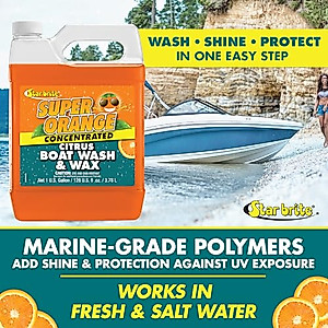 STAR BRITE Super Orange Citrus Boat Wash & Wax - Premium Concentrated Formula for Ultimate Shine & Protection - 128 OZ Gallon (094600)