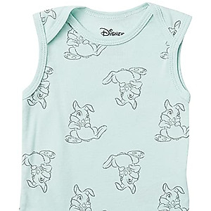 Amazon Essentials Disney | Marvel | Star Wars | Princess Baby Girls' Sleeveless Bodysuits, Pack of 6, Bambi Nature, 18 Months