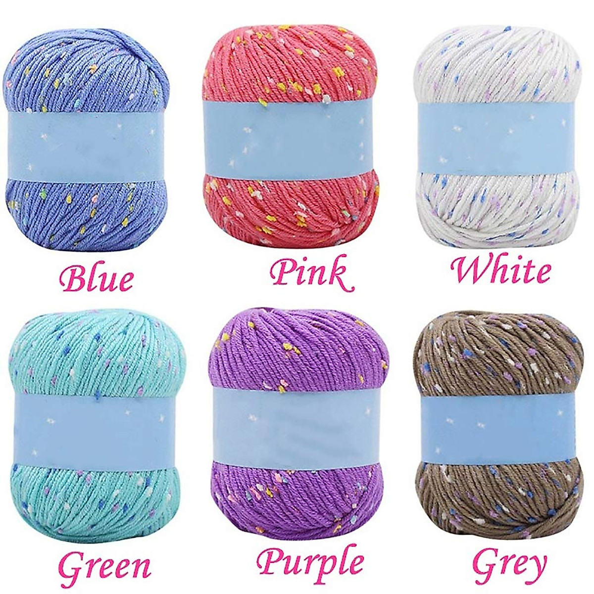 liyhh 50g Dots Knitting Sewing Thread Scarf Sweater Hat Crochet Craft DIY Woolen Yarn Craft Gifts Cotton and Acrylic Fiber Blue