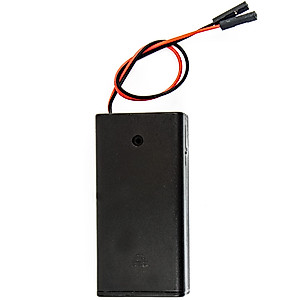 crazydiodes 2pcs Battery Holder 2 Slots aa 1.5v Total 3v Battery Box with Female Pin Header On Off Switch