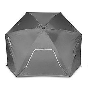 Sport-Brella Ultra SPF 50+ Angled Shade Canopy Umbrella for Optimum Sight Lines at Sports Events (8-Foot), Light Grey