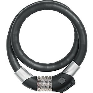 ABUS Steel-O-Flex Raydo Pro 1460/85 KF cable lock - Bicycle lock set with KF bracket for The saddle clamp bolt of The bicycle - 20 mm security level 6 - Black