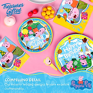 Treasures Gifted Officially Licensed Peppa Pig Birthday Banner - Peppa Pig Happy Birthday Banner - Peppa Pig Birthday Party Supplies - Peppa Pig Party Decorations - Peppa Pig Banner