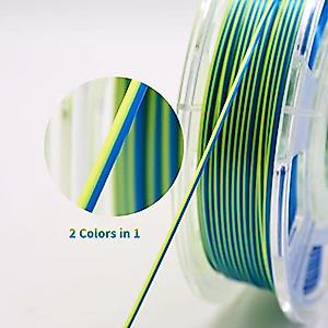 3D Printer Filament PLA 2 in 1 Color Gradient Silk Texture 1.75mm +/-0.03mm 1kg Spool 340m,Silver Green