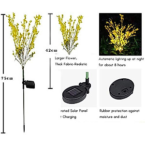 Solar LED Artificial Flower, EONANT Outdoor Waterproof Courtyard Garden Decorative lamp, Solar Lawn Floor lamp (2pcs) (Canola Flowers)