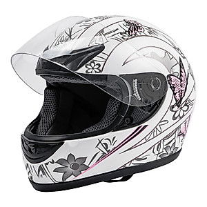 TCMT DOT Motorcycle Butterfly Flip Up Full Face Street Dirt Bike ATV Motocross Adult Helmet with Open Face Sun Shield