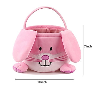Wepop Bunny Baskets, Cute Eggs Hunting Bags Buckets Gifts for Kids Girls Boys