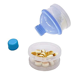 Non-Spill Milk Powder Dispenser/Storage Container, Blue (2pcs)- 5 Compartments