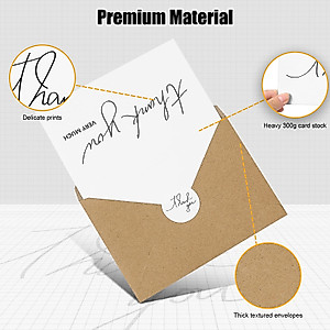 WLIEYEE (48 Pack) Thank You Cards With Envelopes, 6 x 4 Inches Thank You Blank Notes with Stickers for Engagement, Business, Graduation, Baby Shower and Bridal Wedding (White, 48 Pack)