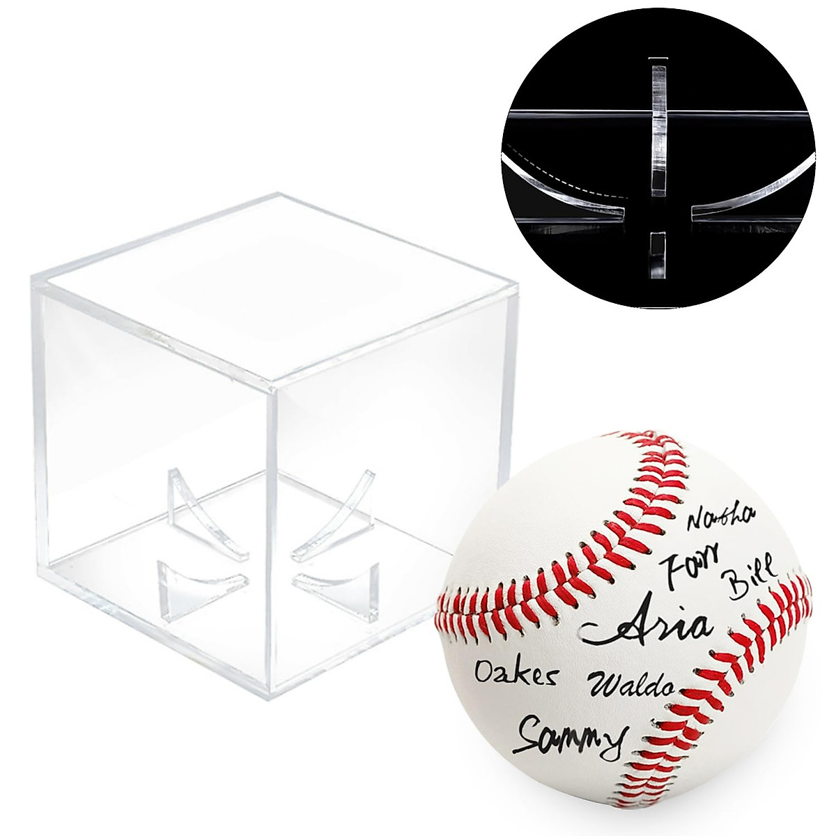 Acrylic Baseball Case for Display, UV Protected Baseball Display Cube, Autographed Baseball Clear Display Case, Baseball Display Case for Memorabilia Baseball (1PC)