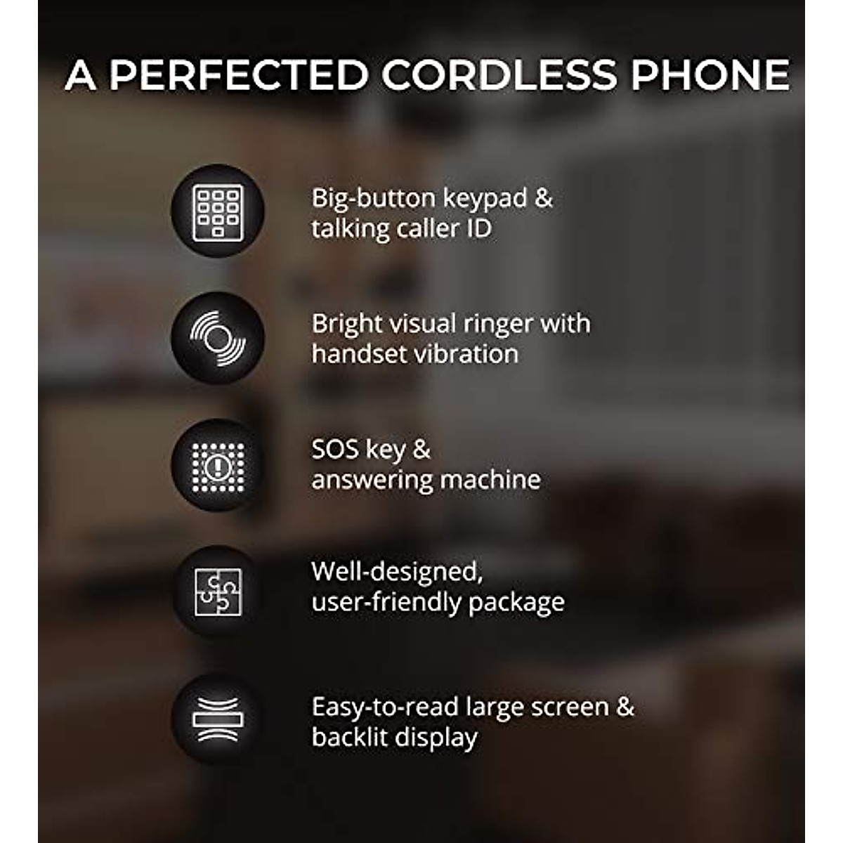 ClearSounds A700 Amplified Cordless Phone with Answering Machine - Supports DECT 6.0 Frequency, Multi-Line Operation, AC Power and Battery Operated