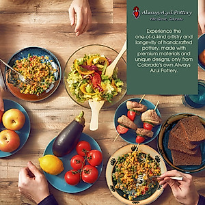 ALWAYS AZUL POTTERY Soup Bowl in Azulscape Glaze - Handmade Ceramic Pottery Bowl - Handcrafted Polished Stoneware - Unique & Stylish Glazed Bowl, Great for Soup, Salad, Cereal and More