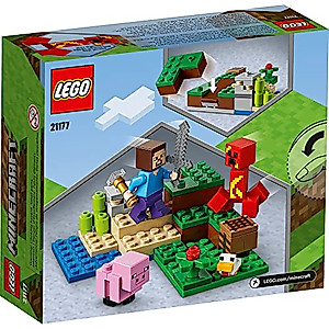 LEGO Minecraft The Creeper Ambush Building Toy 21177, Pretend Play Zombie Battle, Ore Mining and Animal Care with Steve, Baby Pig & Chicken Minifigures, Gift for Kids, Boys and Girls Age 7+ Years Old
