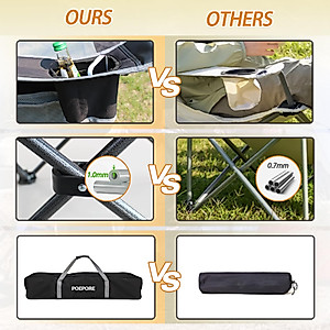 POEPORE 2-Pack Reclining Camping Chair with Removable Footrest Lounge Chair with Headrest, Cotton Cushion, Portable Adjustable Folding Chairs for Adults