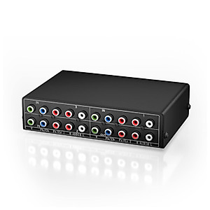 BolAAzuL Component AV Video Switch Box 3 in 1 Out, 3 Port 5 RCA YPbPr Cable RGB Component AV Switcher Selector Converter 3-Way Plug & Play for Retro Gaming PS2 Wii Xbox DVD Player TV