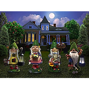 Gnomes Garden Gnomes Lady - Garden Sculptures & Statues Solar Female Garden Gnomes Outdoor Funny Knomes - Funny Garden Gnome Gifts Lights - Garden Gifts Gnomes Decor Gnomes Garden Decorations (13in)