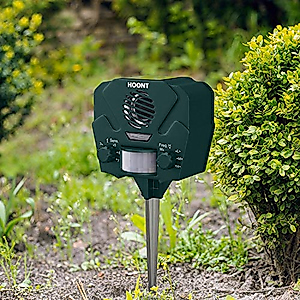 Hoont Advanced Motion Activated Solar Powered Ultrasonic with Flashing Strobe O, Green