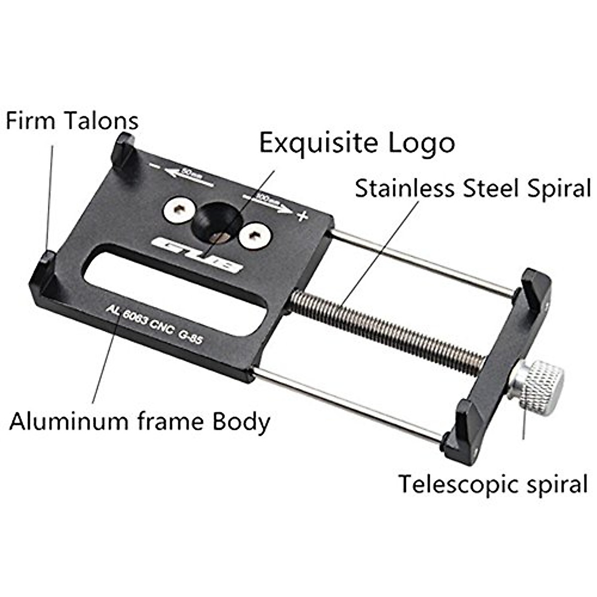 GUB Bicycle & Motorcycle Phone Mount, Aluminum Alloy Universal Bike Handlebar Phone Mount Holder Adjustable Compatible with iPhone X XR Xs 7s 8 Plus,Compatible with SamsungS9/S8/Note5/4 (Black)