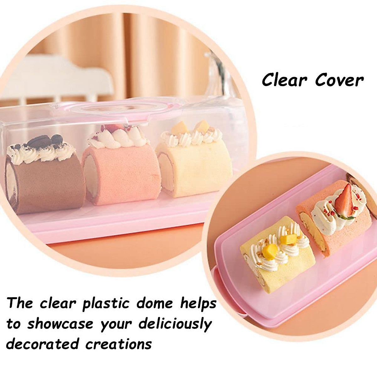 14 inch Square Cake Carrier Holder With Lid and Handle,Reusable Cupcake Package Box Perfect for Transporting Cakes,Pie,Toast,Desserts