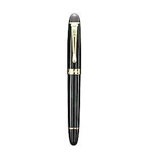 Jinhao X450 Fountain Pen Green Marble Medium Nib Size with Ink Refill Converter for Bottle Ink,Business Signature & Smooth handwriting pens