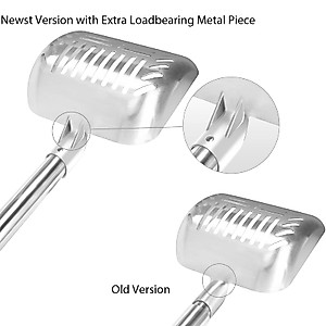 Yangbaga Metal Cat Litter Scoop with Deep Shovel&Long Handle,Detachable Stainless Steel Non-Stick Litter Sifter with Foam Padded Grip, No Bending Back Heavy Duty Cat Litter Scooper