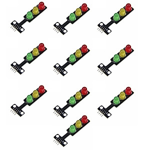 Treedix 10pcs Mini Traffic Light LED Display Module DC 5V 5mm Traffic Signal Controller for Arduino and Raspberry Pi Creative DIY Project Kit Traffic System Model