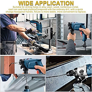 Utoolmart Hex Shank Drill Bit Set, 26pcs (13Pcs x 2Set) HSS Titanium Coated Impact Twist Drill Bits Set, 1/4" Hex Shank Screw Metric Tap Drill, for Wood, Steel, Metal, Plastic