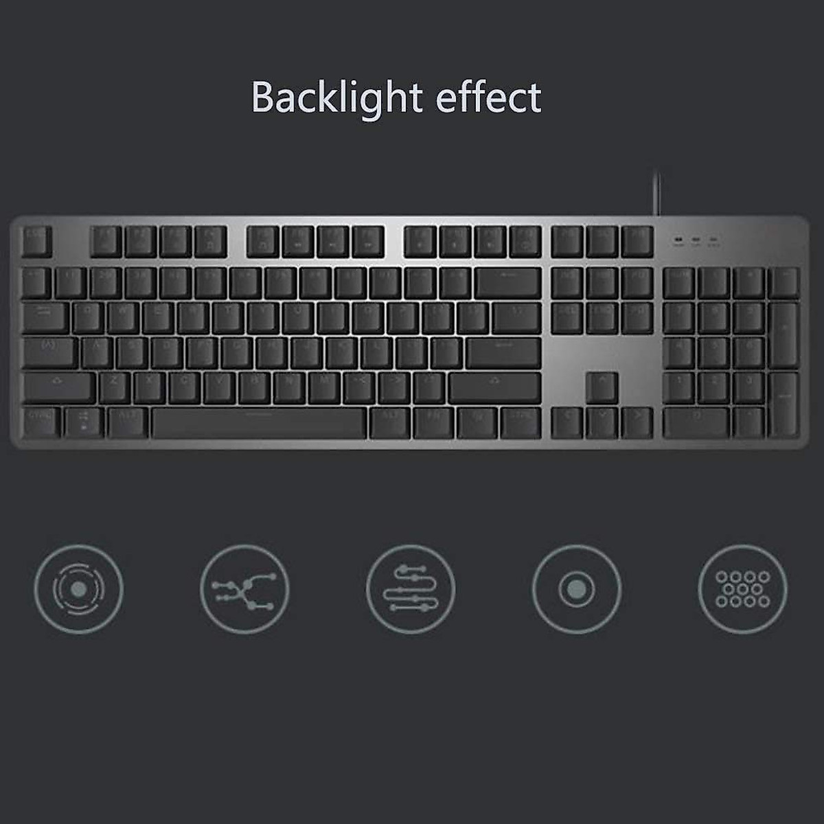 FEDRUI Gaming Keyboard, LED Backlit Computer Keyboard, Desktop Wired Keyboard, Computer Keyboard for Gaming PC